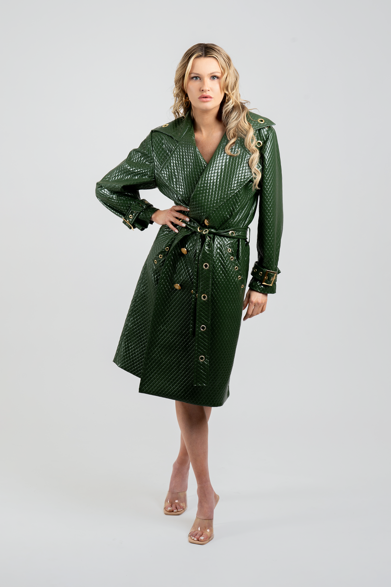 Trinity Quilted Vegan Leather Trench Coat – MauiXLolita.com